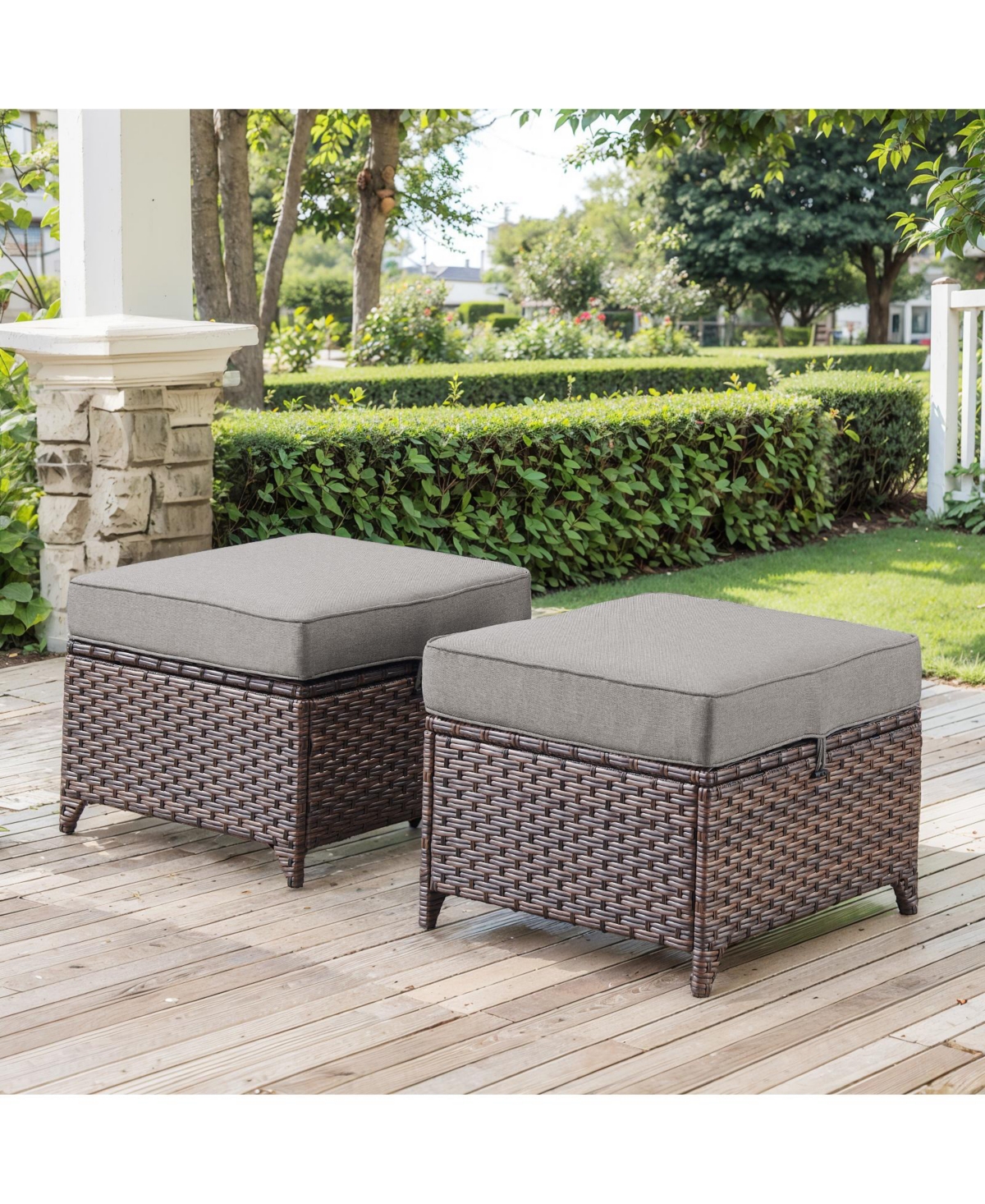 Click here for Gymojoy Slimline Brown Wicker 2-Piece Outdoor Otto... prices