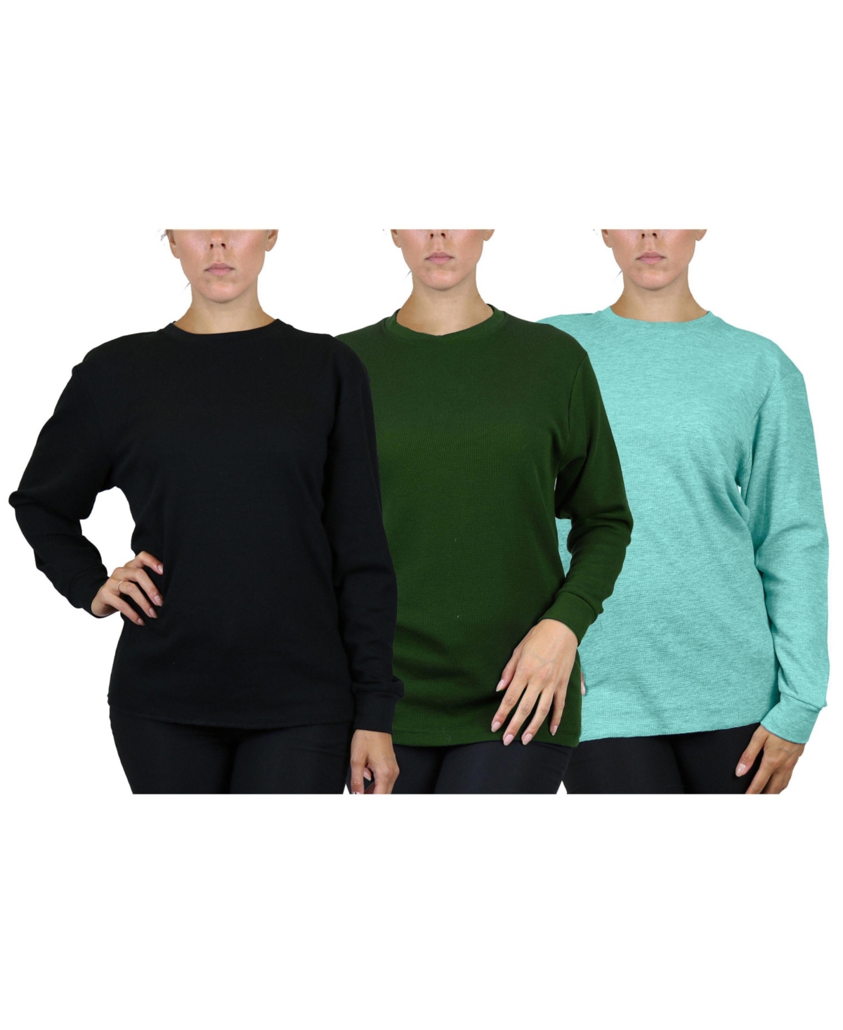 Click here for Galaxy By Harvic Womens Loose Fit Waffle Knit Ther... prices