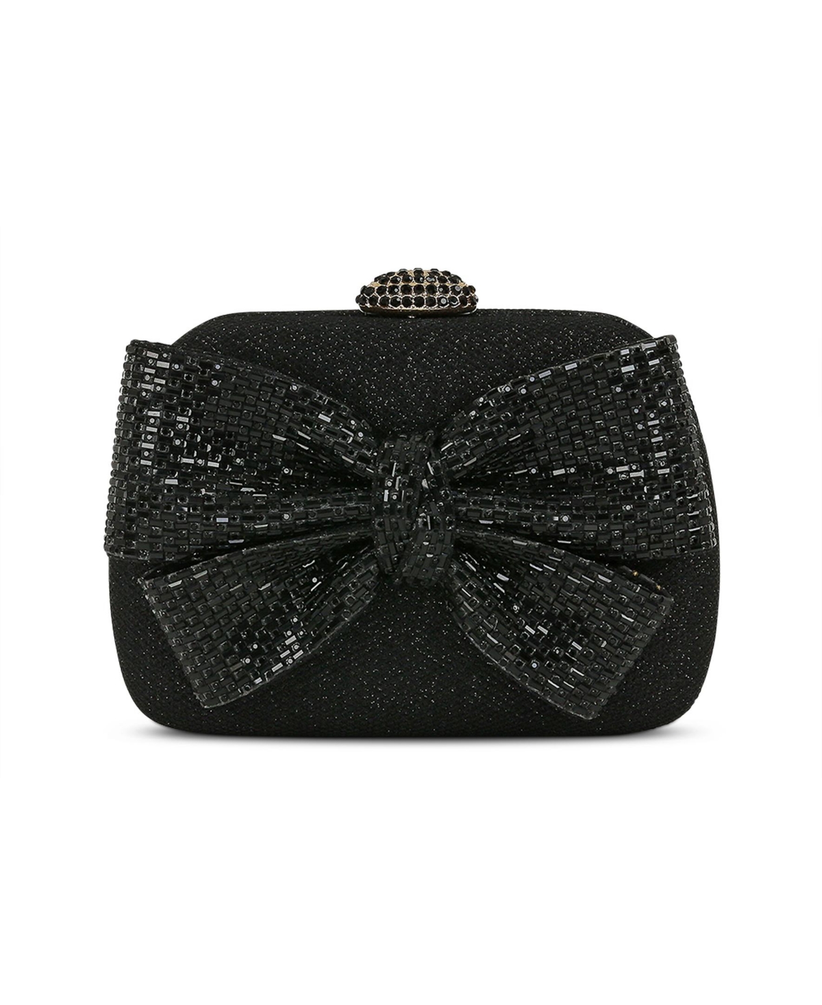 Click here for Womans Emmy Crystal Bow Minaudiere - Black prices
