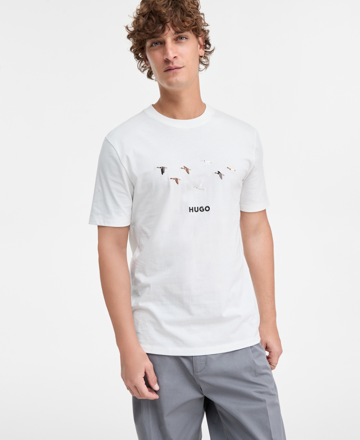 Click here for Hugo Boss Mens Dugolini Short-Sleeve Embroidered L... prices