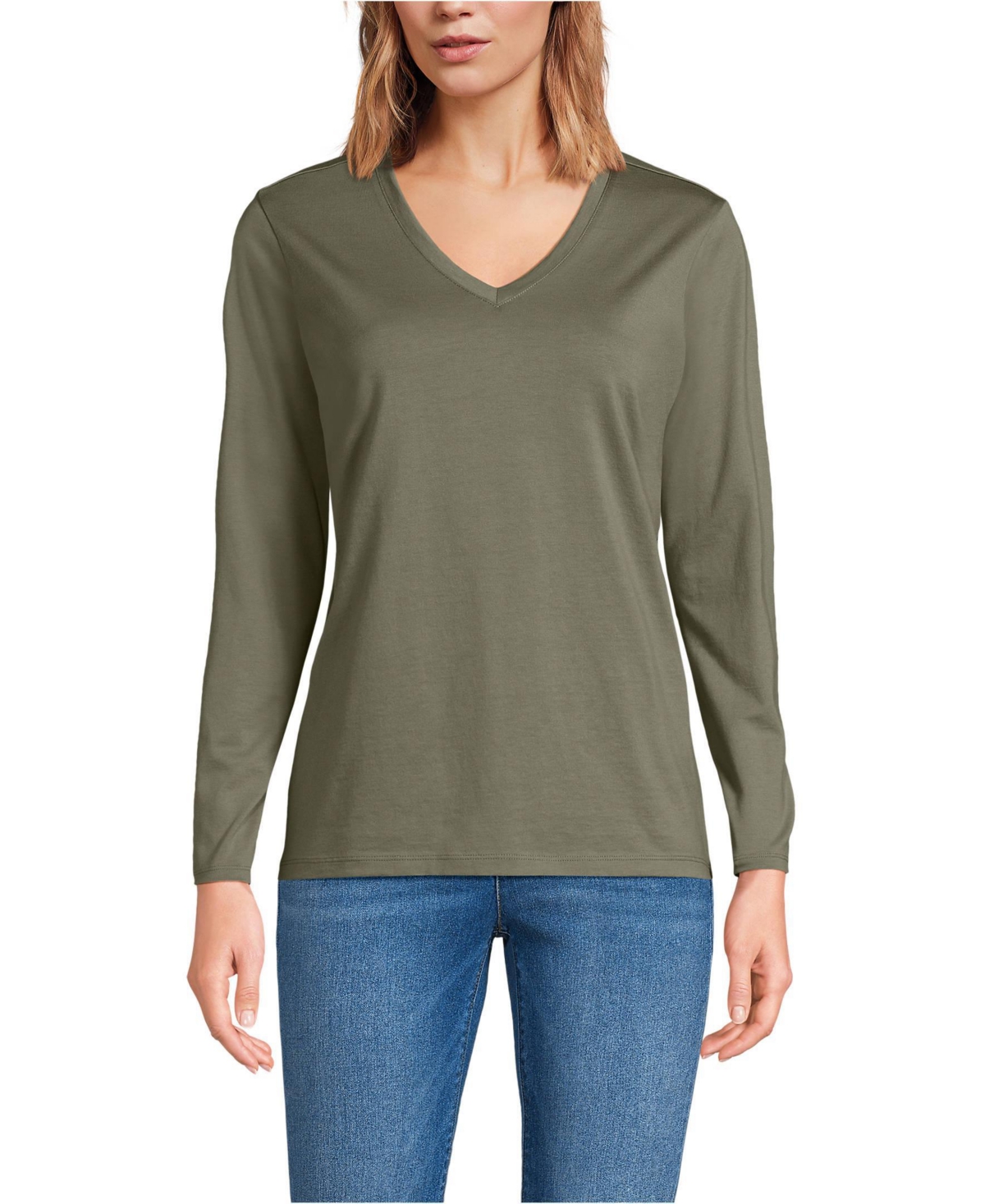 Click here for Lands End Womens Relaxed Supima Cotton Long Sleeve... prices