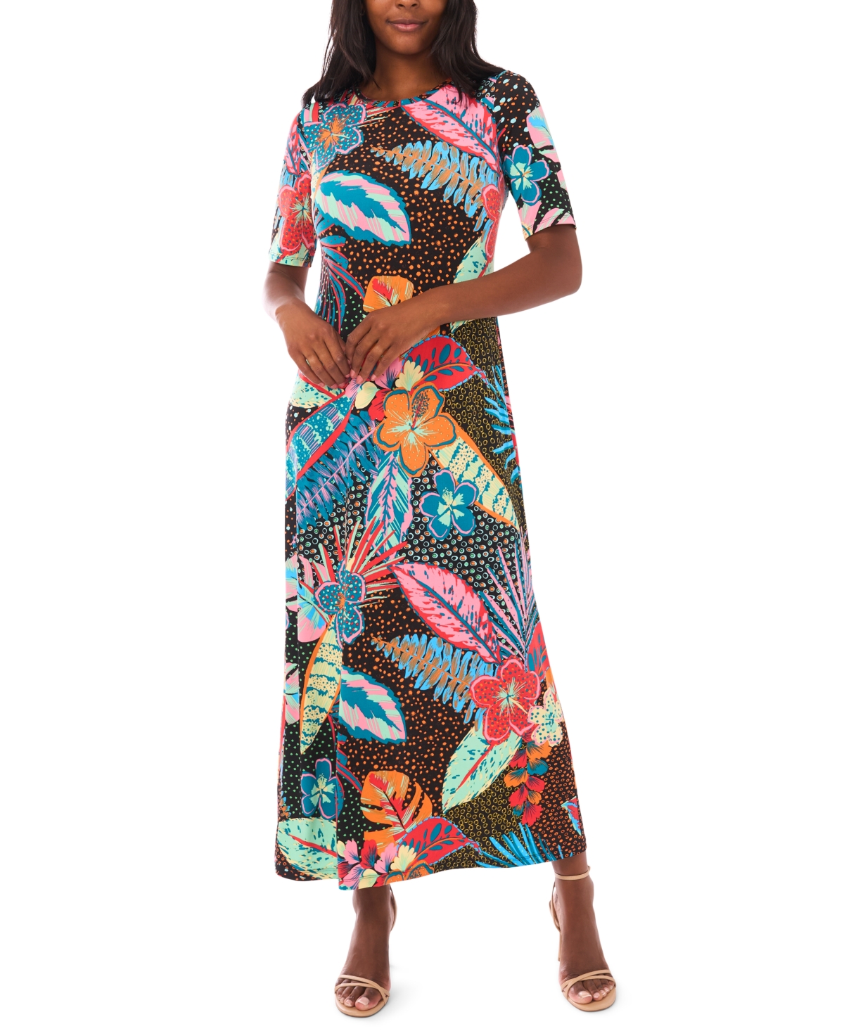 Click here for Vince Camuto Womens 3/4-Sleeve Crewneck Maxi Dress... prices