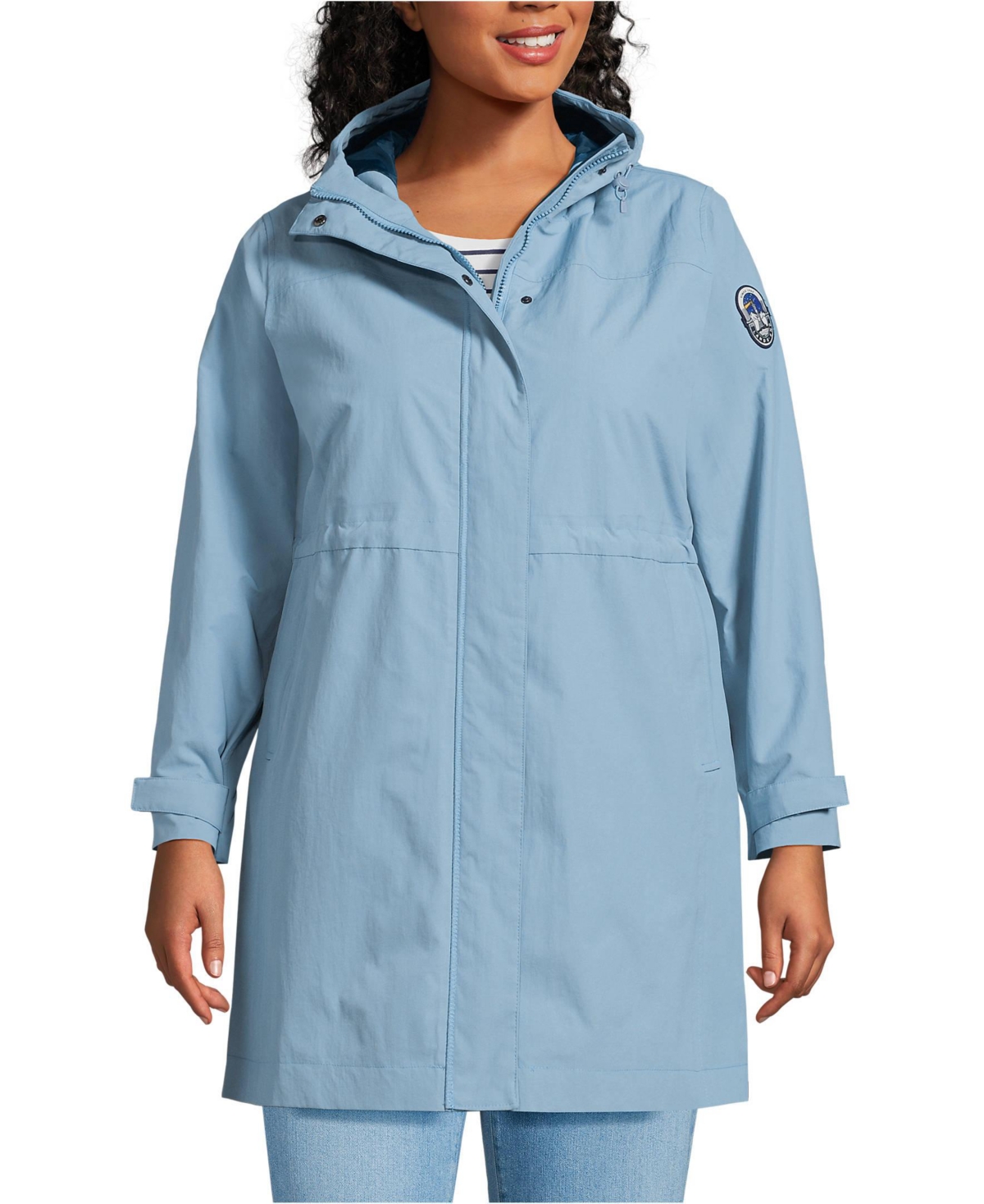 Click here for Lands End Plus Size Squall Hooded Waterproof Rainc... prices