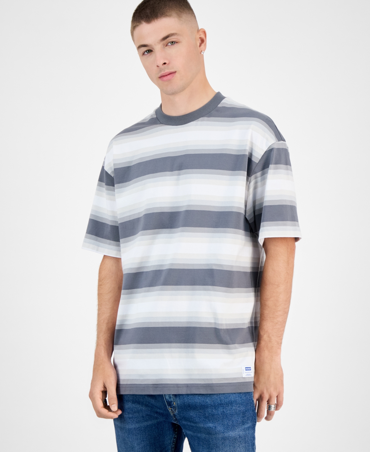 Click here for Hugo Boss Mens Cotton Nisote Short-Sleeve Striped... prices