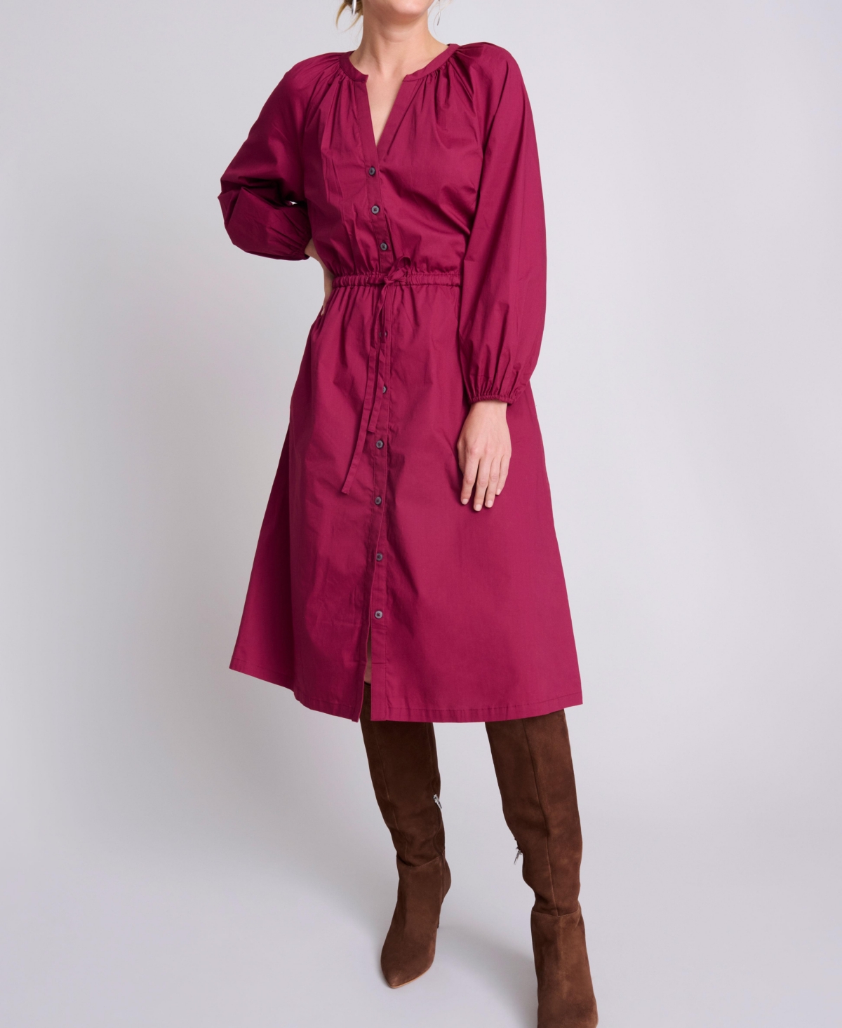 UNTUCKit Womens Stretch Midi Farrah Dress - Red