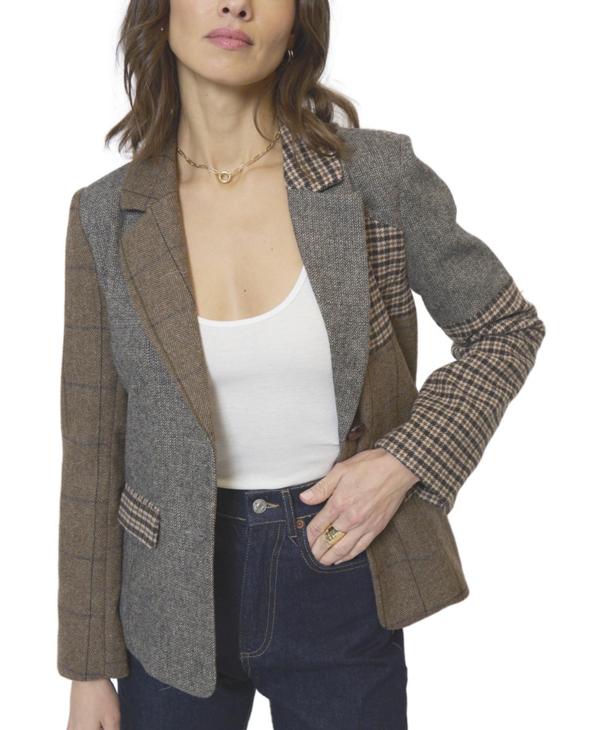 Click here for Central Park West Womens Raven Patchwork Riding Ja... prices