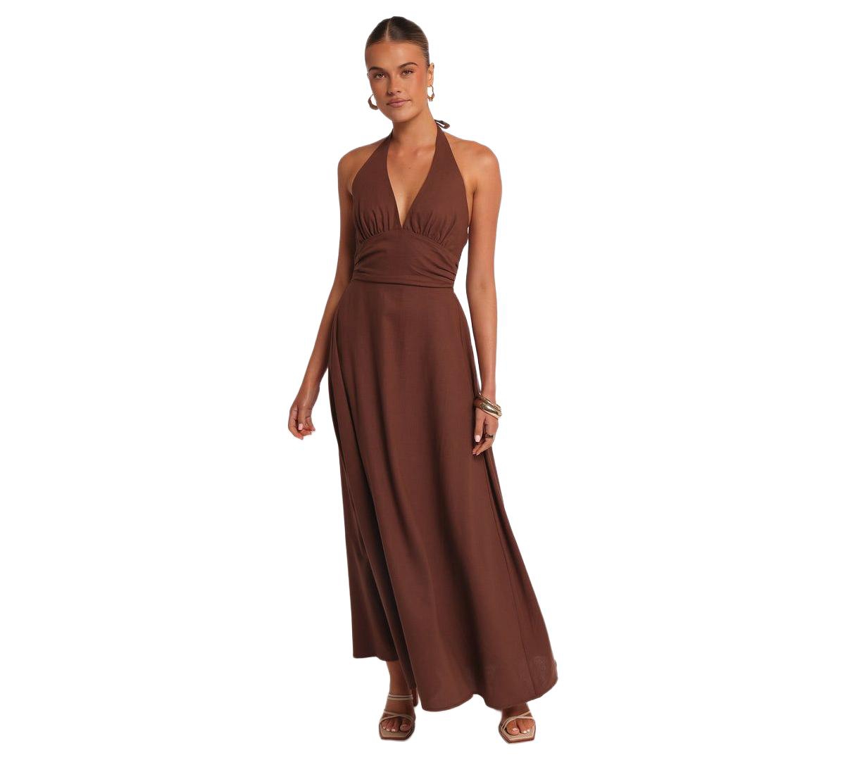 Click here for Petal and Pup Womens Marie Halterneck Maxi Dress -... prices