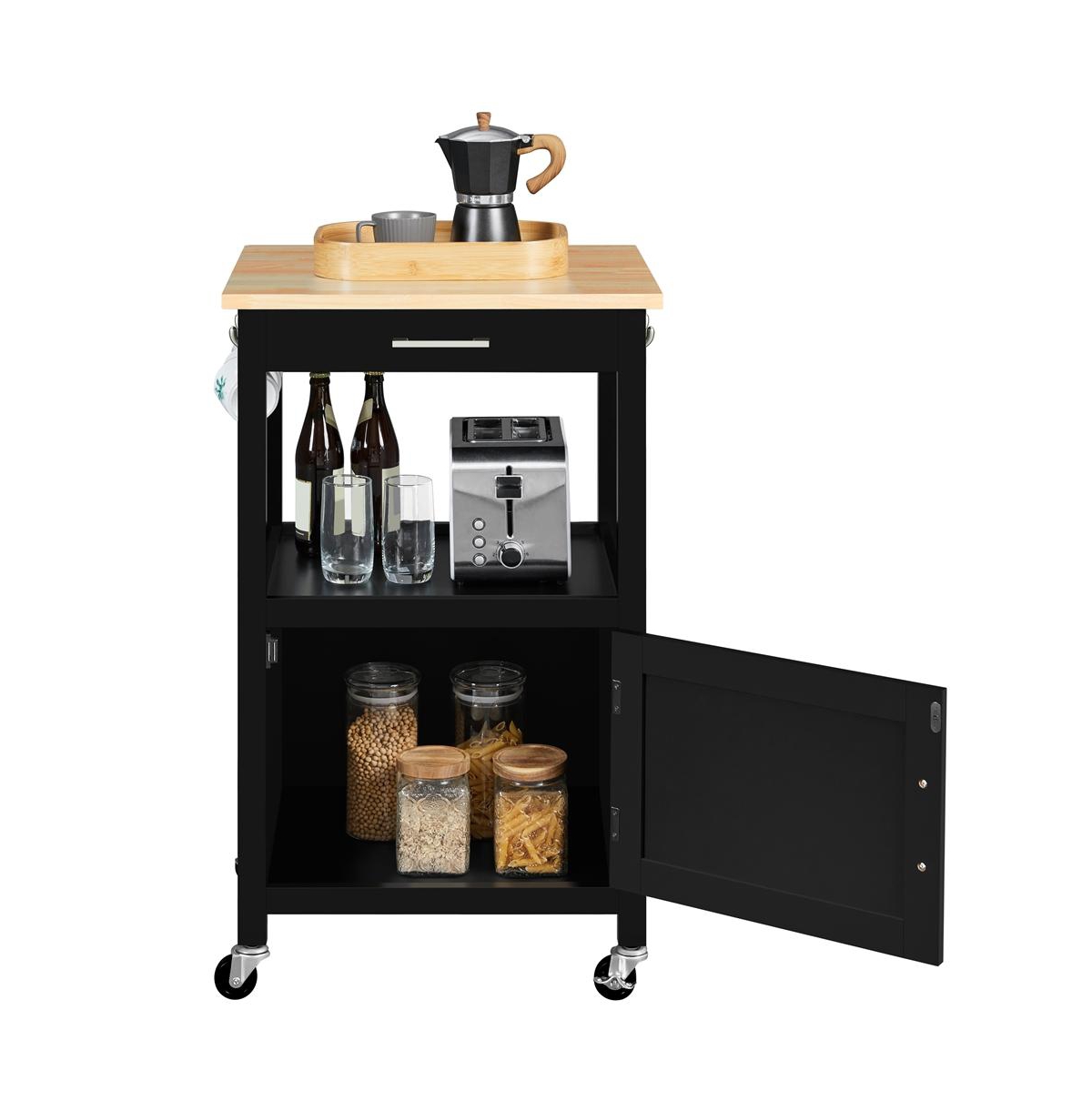 Click here for Yaheetech 35 H Kitchen Island Cart Storage Rolling... prices