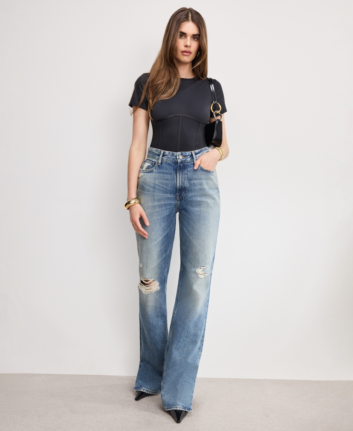 Click here for Good American Womens Corset Bodysuit - Black prices