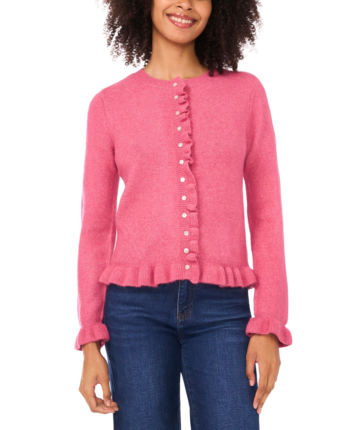 Click here for CeCe Womens Ruffle Edge Detail Long Sleeve Cardiga... prices