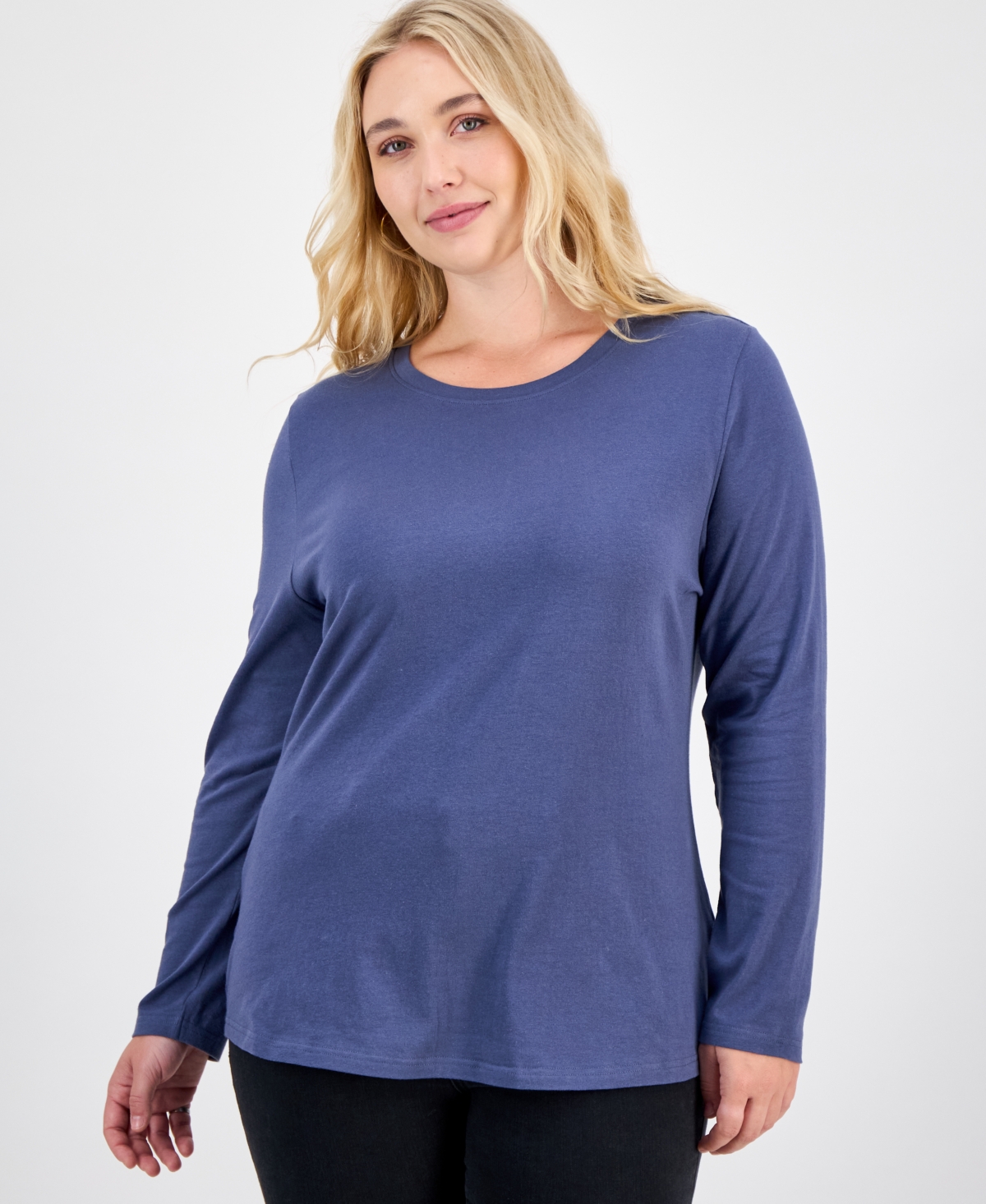 Click here for Aveto Plus Size Crewneck Top - Vintage Indigo prices