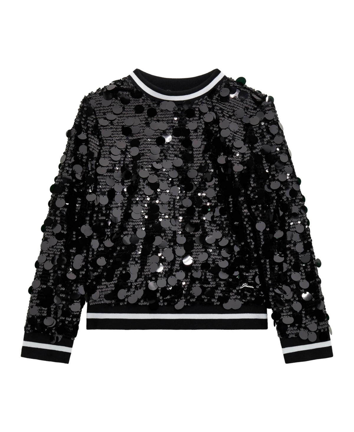 Click here for Guess Girls 7-16 All Over Sequin Top - Black Sequi... prices