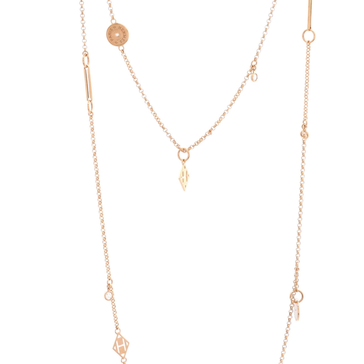 Click here for Pre-Owned HERMES Ex-Libris Station Long Necklace -... prices
