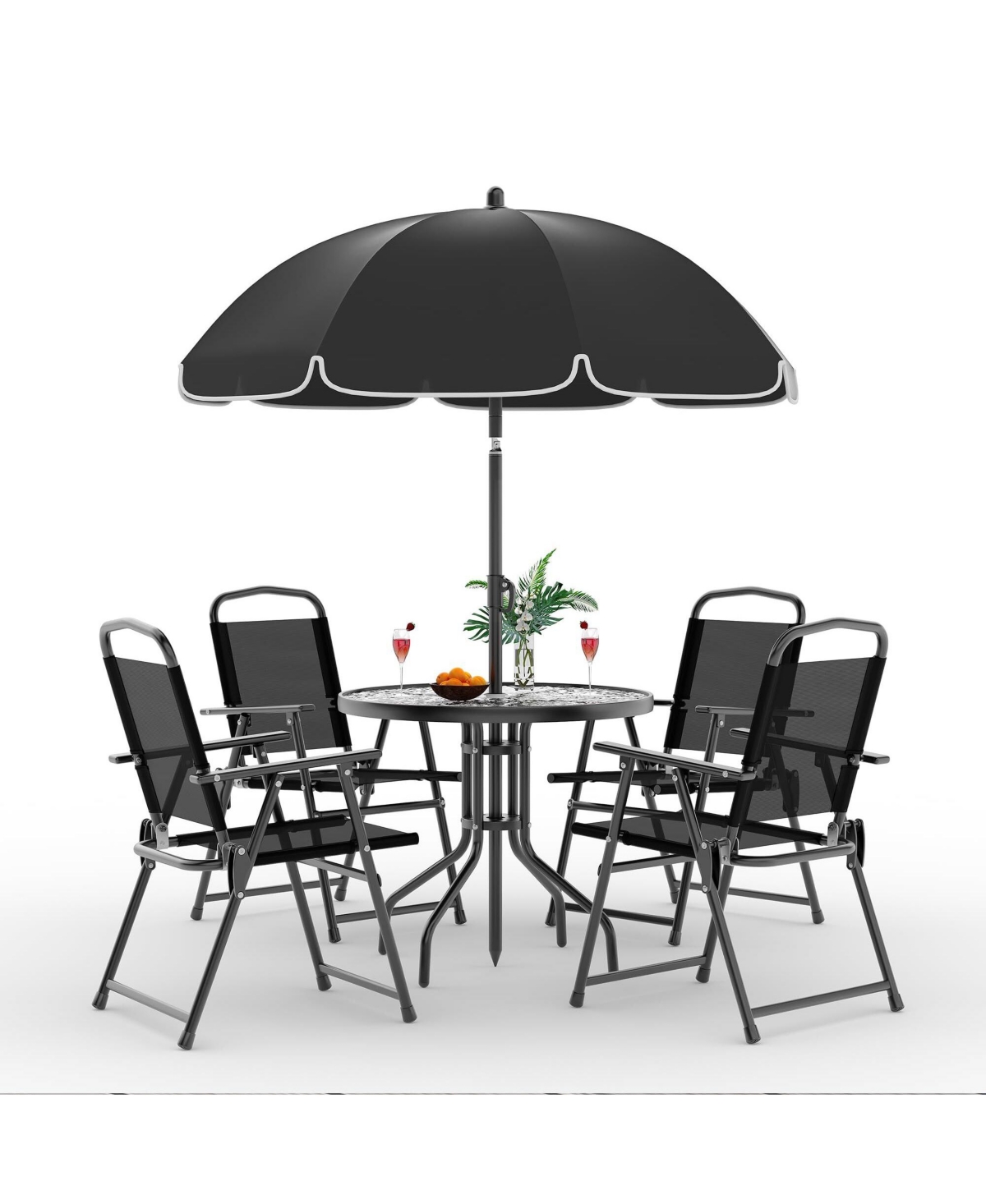 Click here for 6 Pieces Patio Dining Set with Umbrella  Outdoor F... prices
