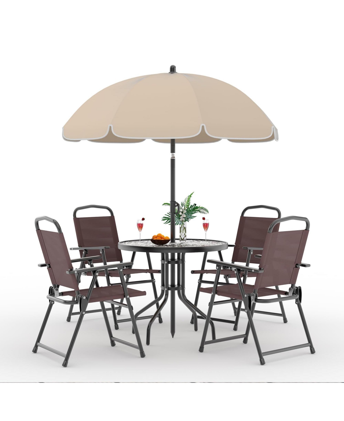 Click here for 6 Pieces Patio Dining Set with Umbrella  Outdoor F... prices