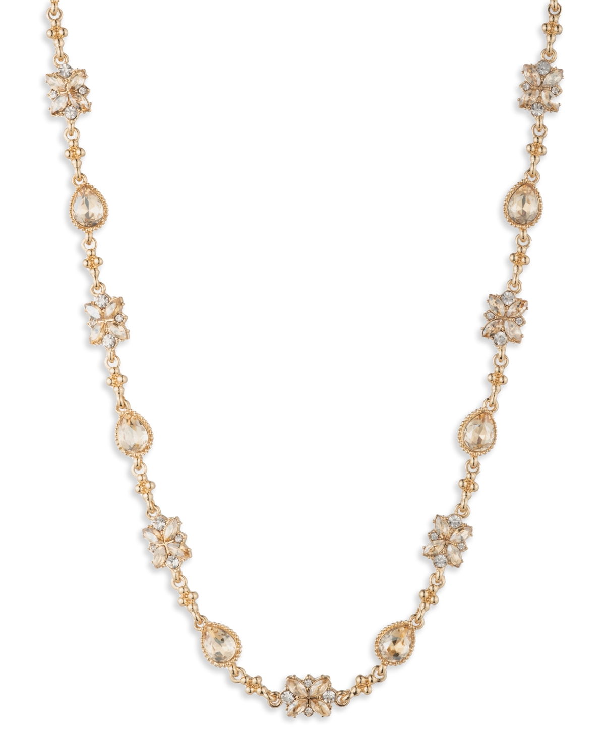 Click here for Marchesa Glass Stone Cluster Collar Necklace - Gol... prices