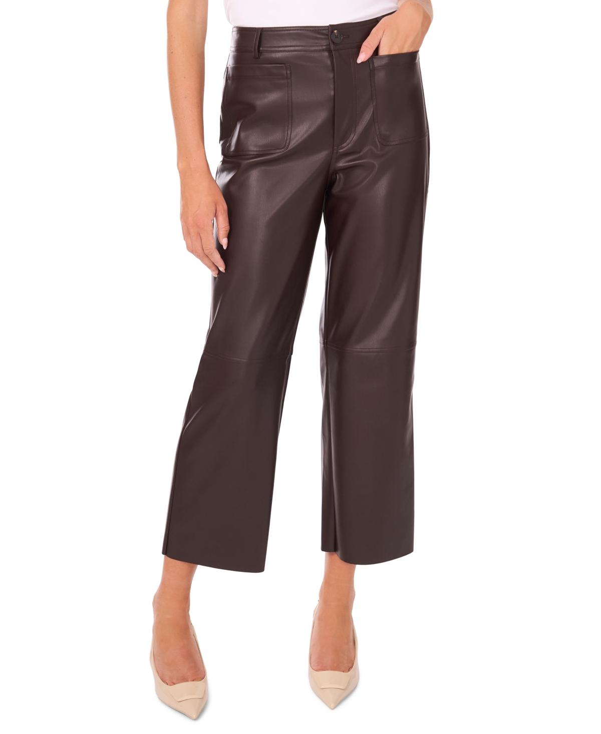 Vince Camuto Womens Wide Leg Pants - Chocolate