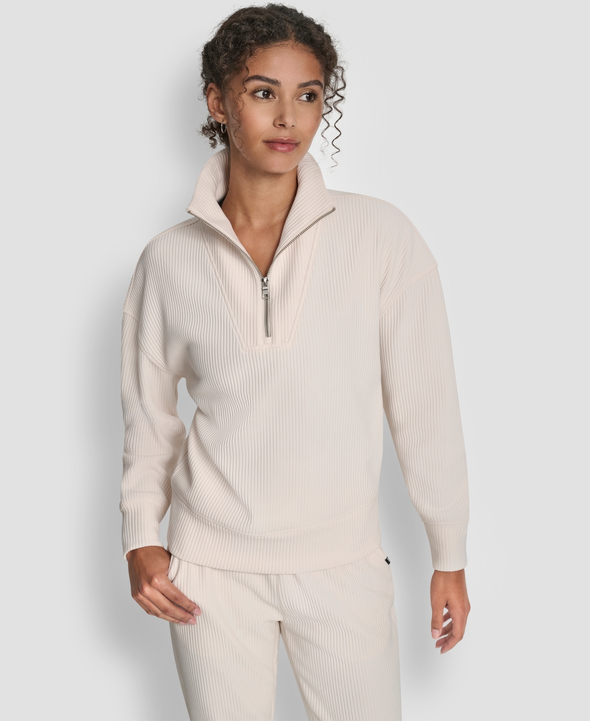 Click here for Dkny Womens Tech Ottoman Half-Zip Mock Neck Sweats... prices