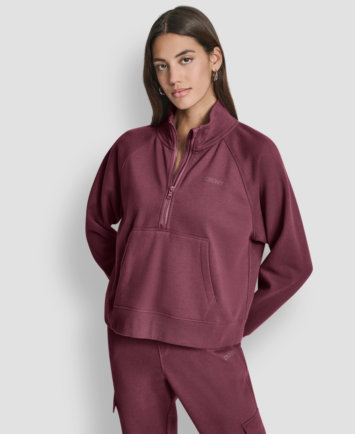 Click here for Dkny Sport Womens Studded-Logo Half-Zip Sweatshirt... prices