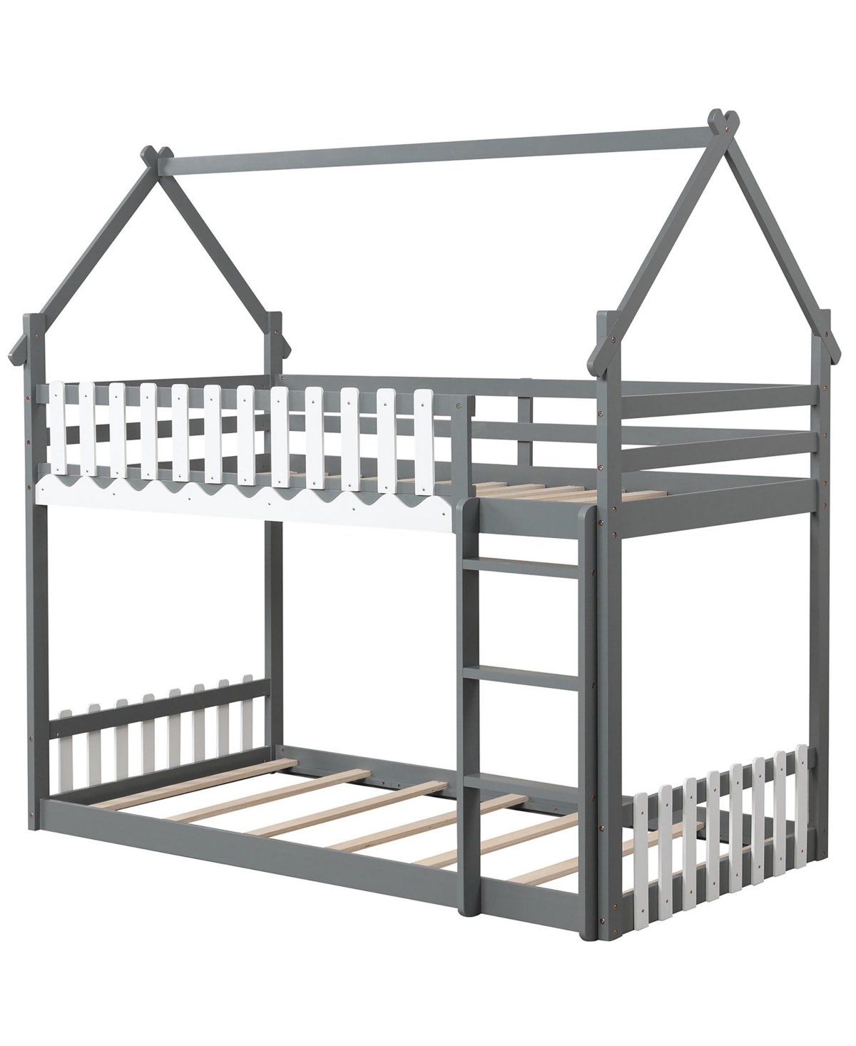Click here for Gymax Twin Over Twin Bunk Bed w/ Fence & Ladder So... prices