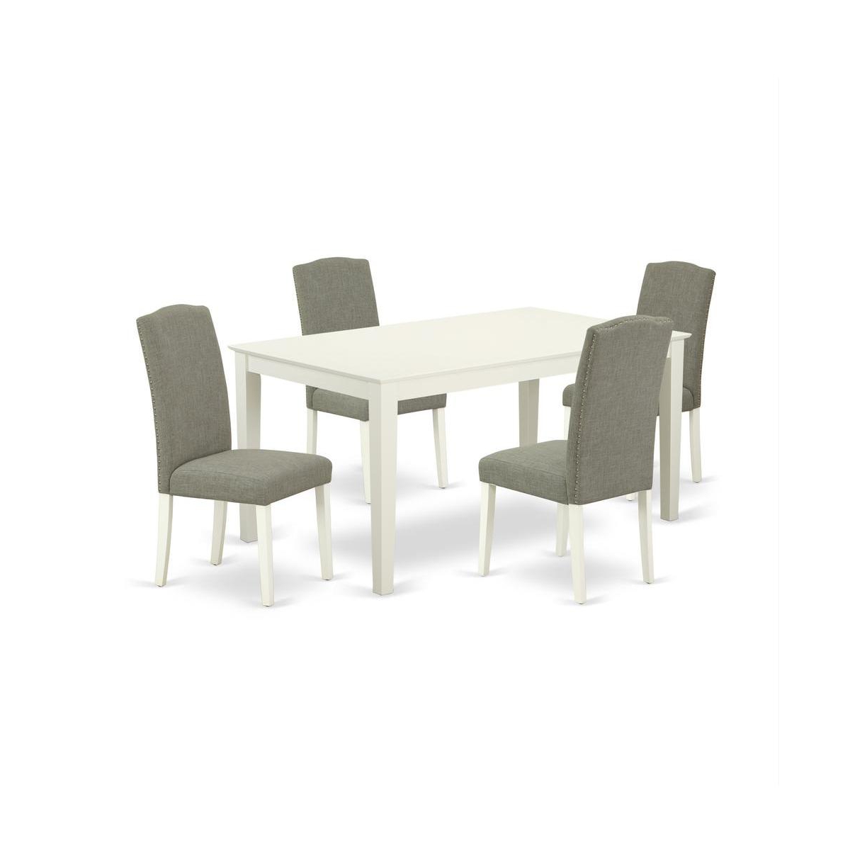 Click here for East West Furniture Dining Room Set Linen White -... prices