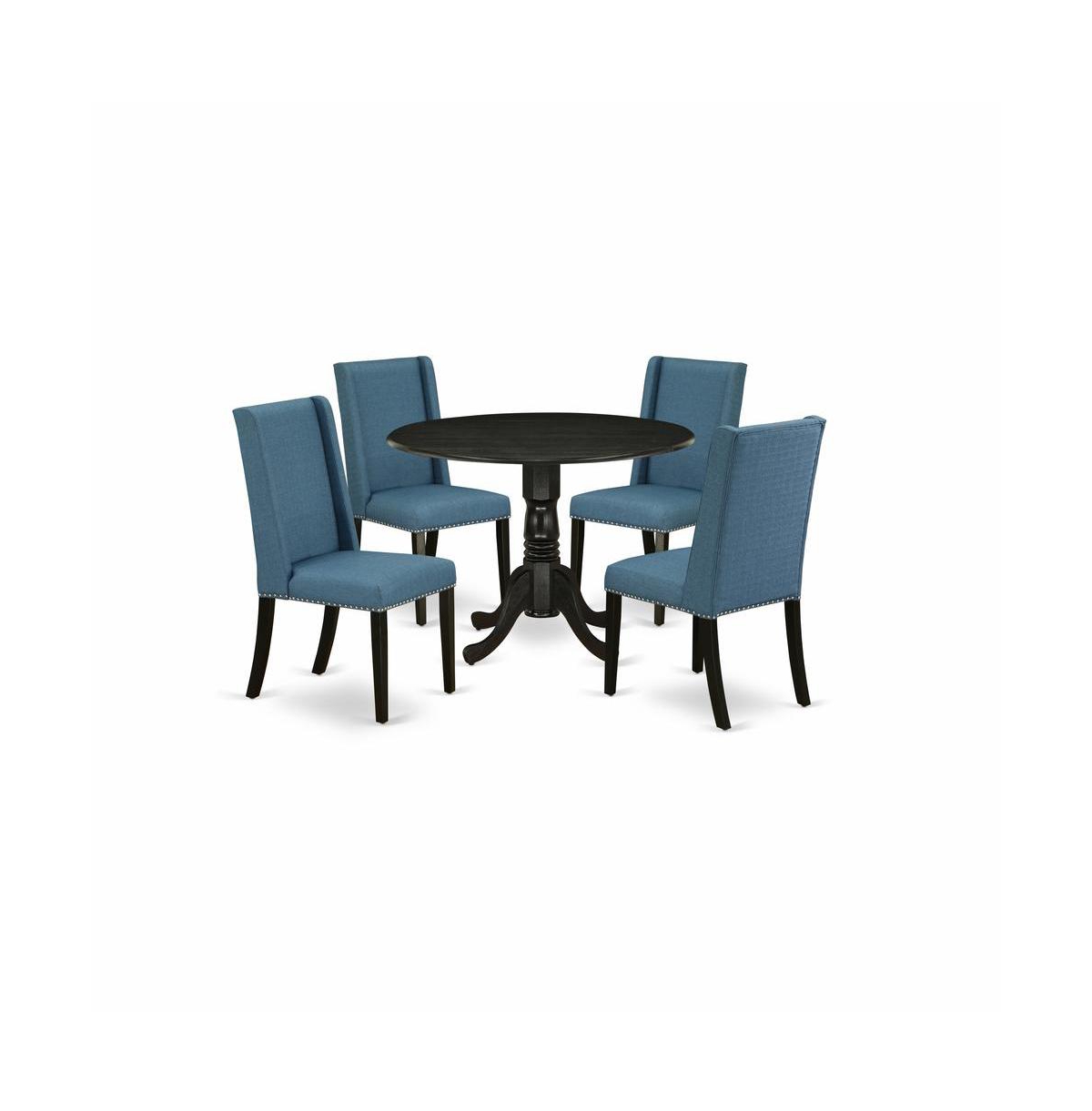Click here for East West Furniture Dining Room Set Wirebrushed Bl... prices