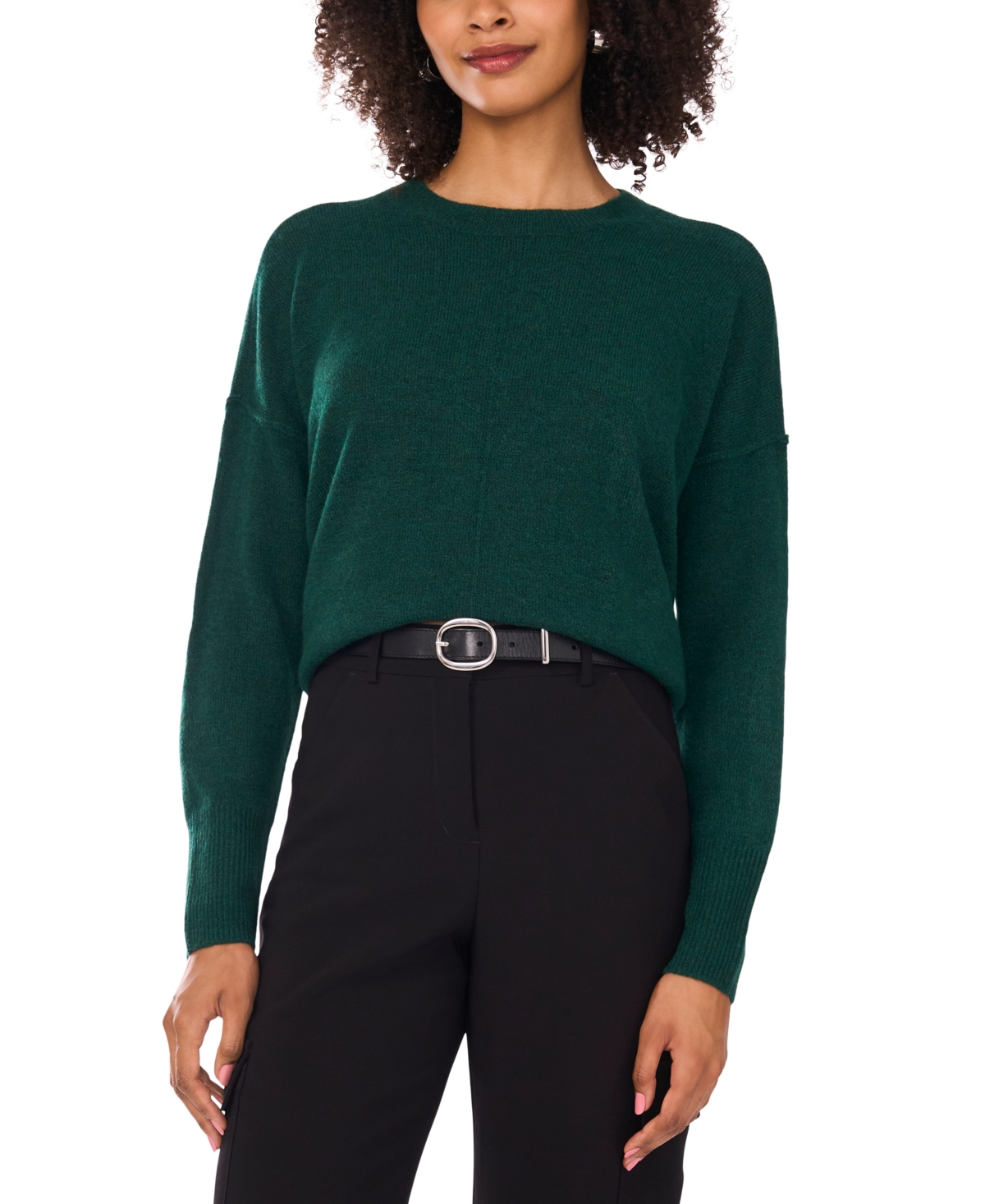 Click here for Vince Camuto Womens Cozy Crewneck Long-Sleeve Exte... prices