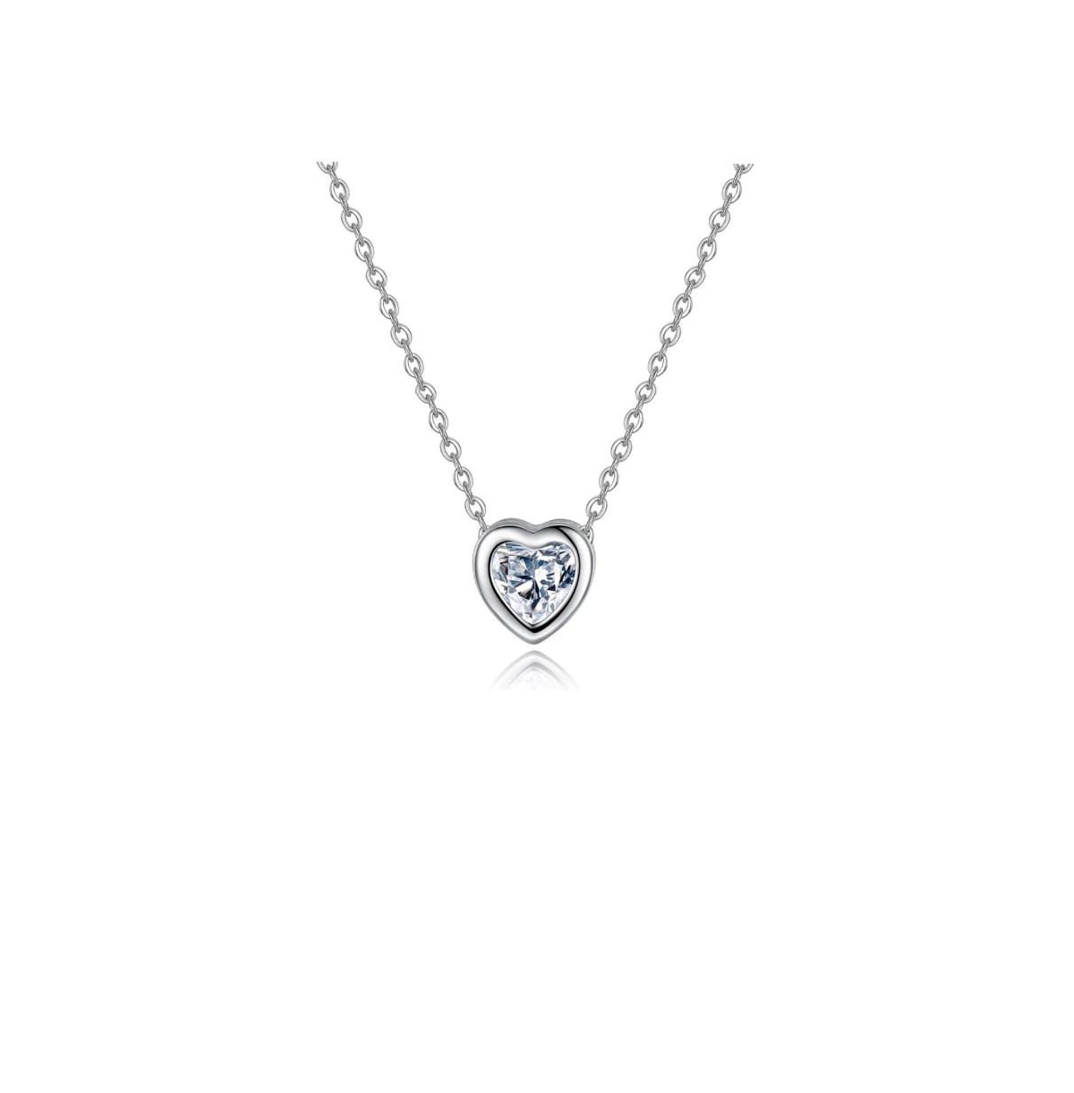 Click here for Heart Necklace with Cubic Zirconia Crystal - Silve... prices