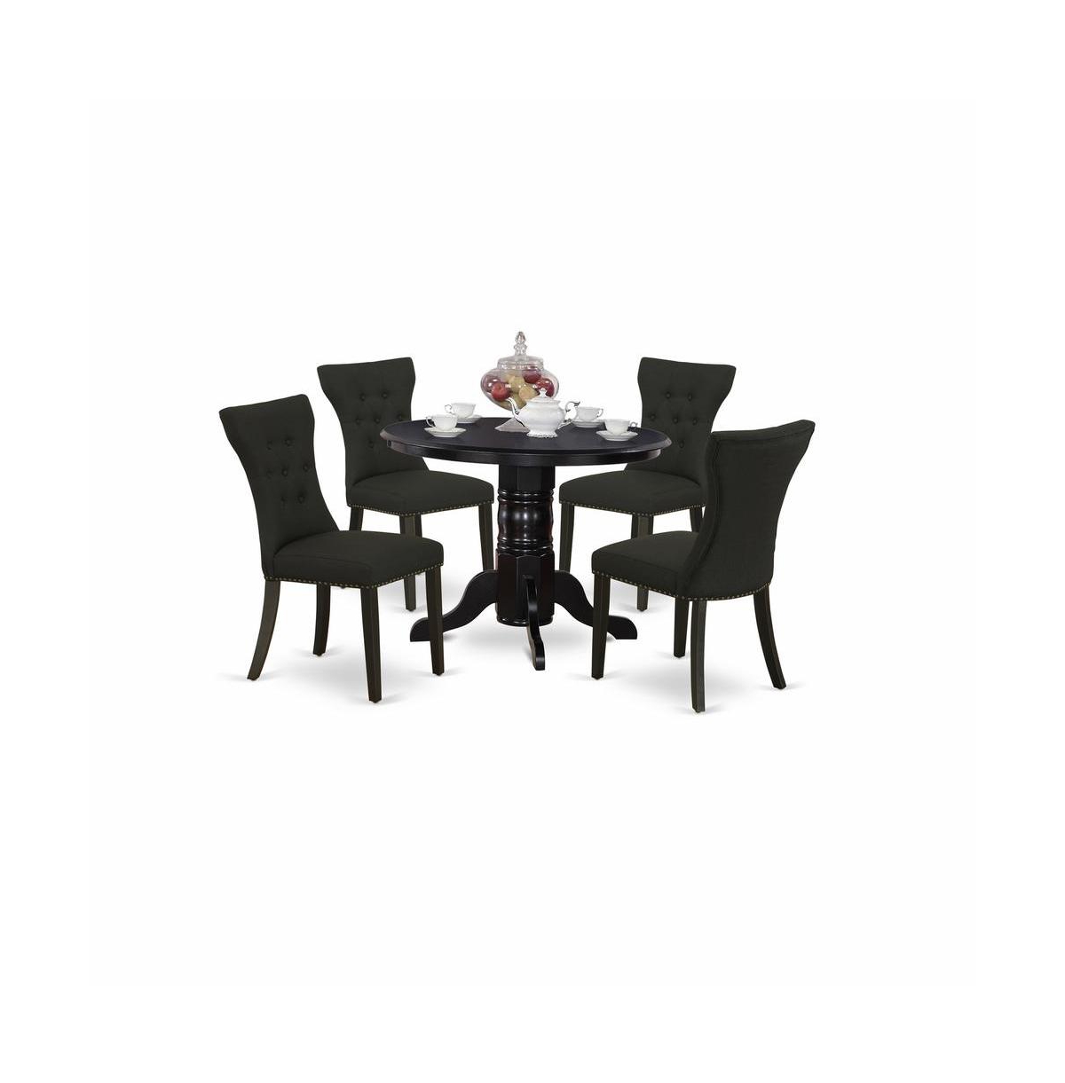 Click here for East West Furniture Dining Room Set Black - Black prices
