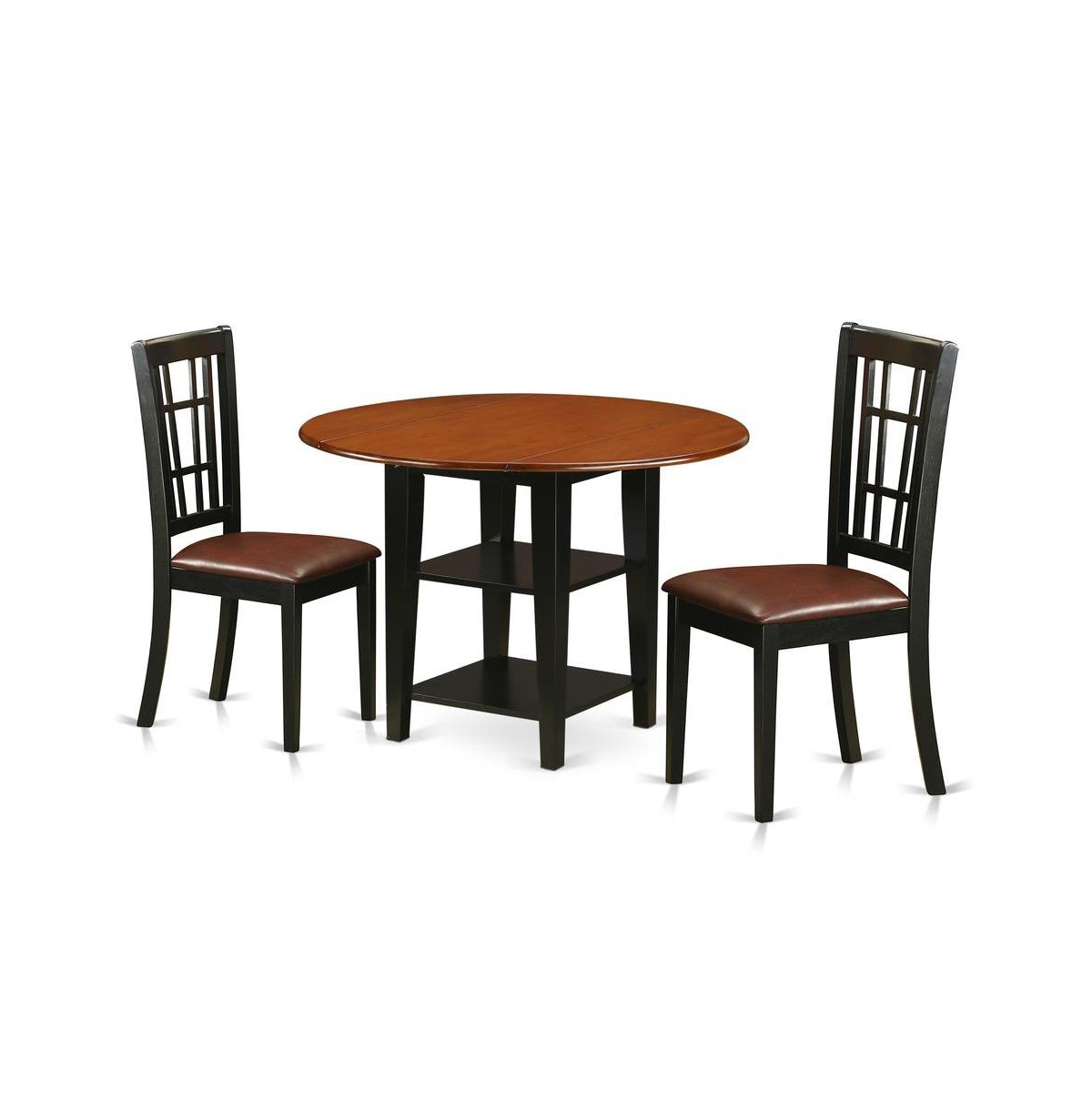 Click here for East West Furniture Dining Room Set Black & Cherry... prices