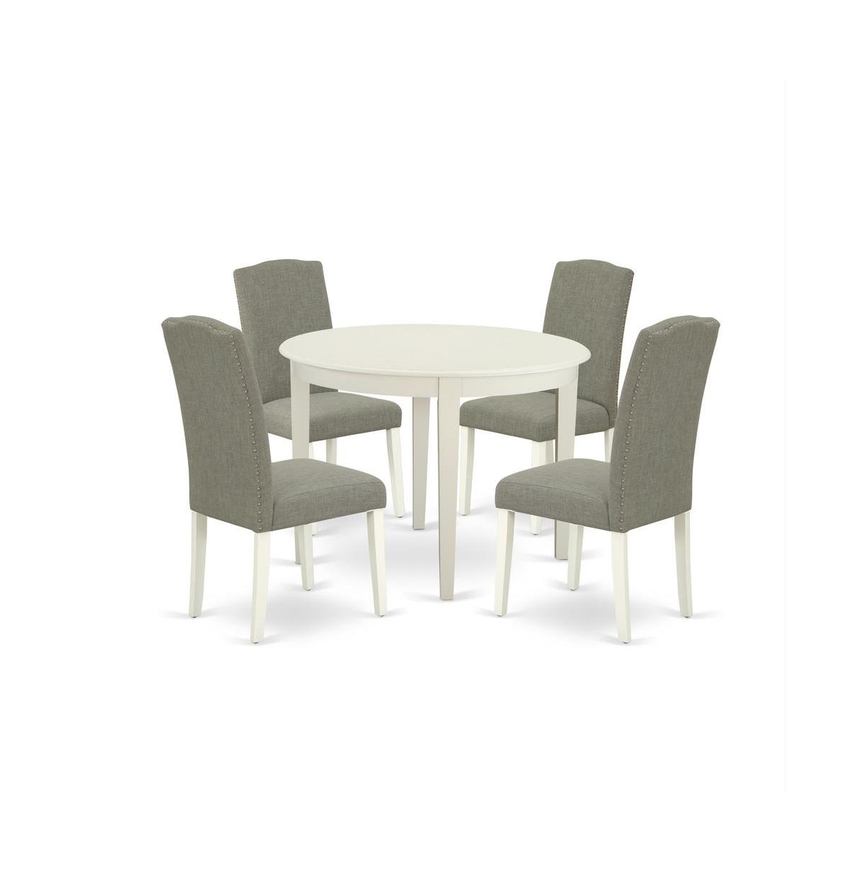 Click here for East West Furniture Dining Room Set Linen White -... prices