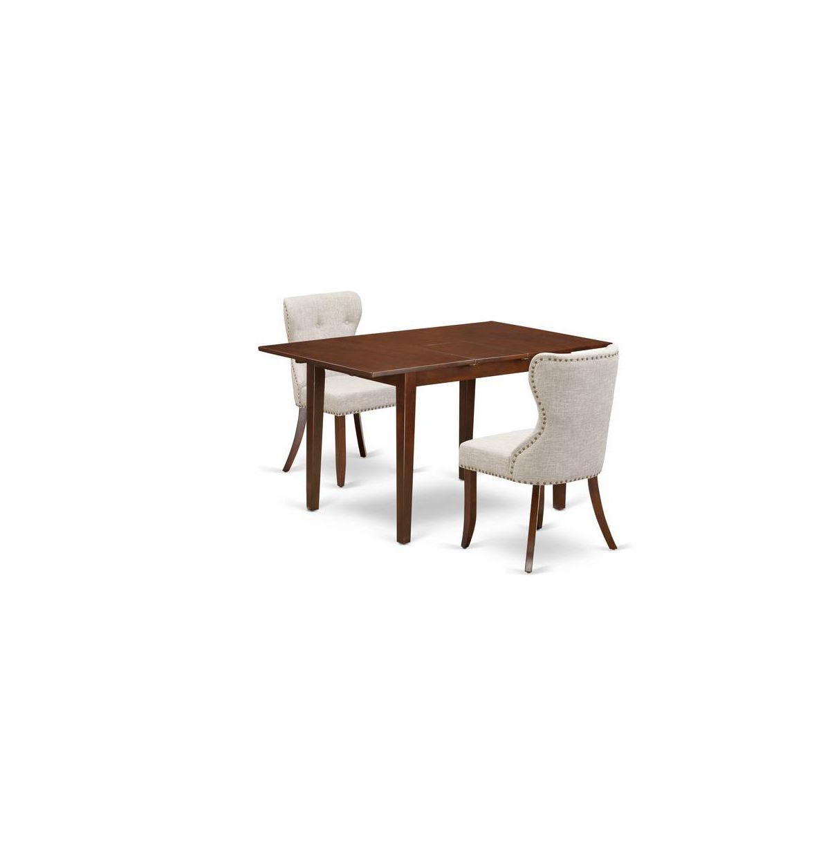 Click here for East West Furniture A wooden dining table set of t... prices