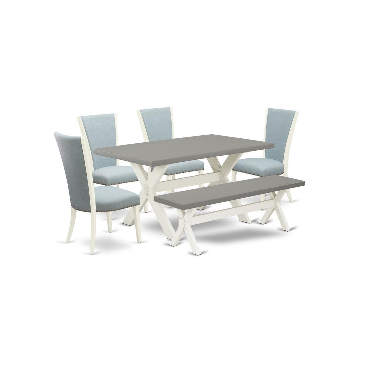 Click here for East West Furniture 6 Piece Modern Dining Table Se... prices