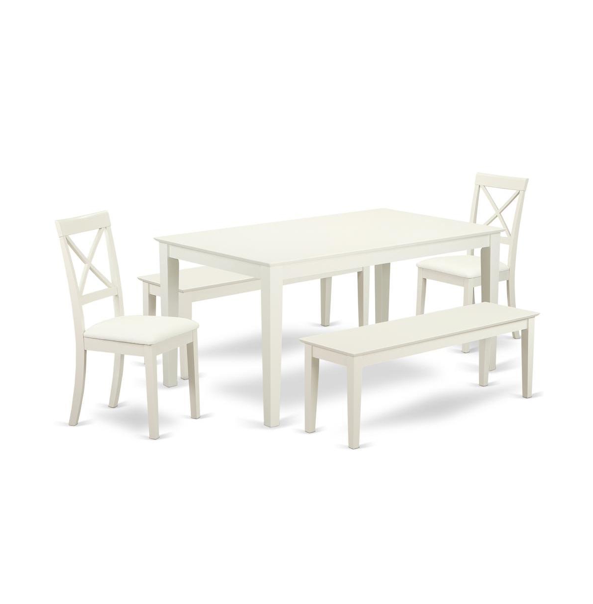 Click here for East West Furniture Dining Room Set Linen White -... prices