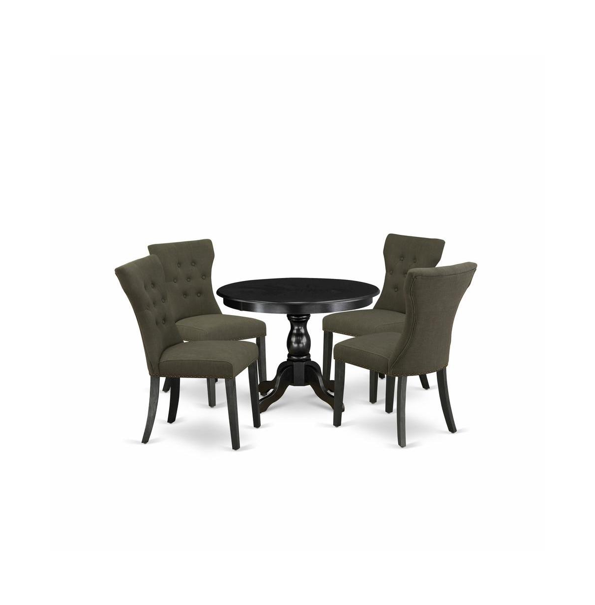 Click here for East West Furniture 5 Piece Dining Set - Black Bre... prices