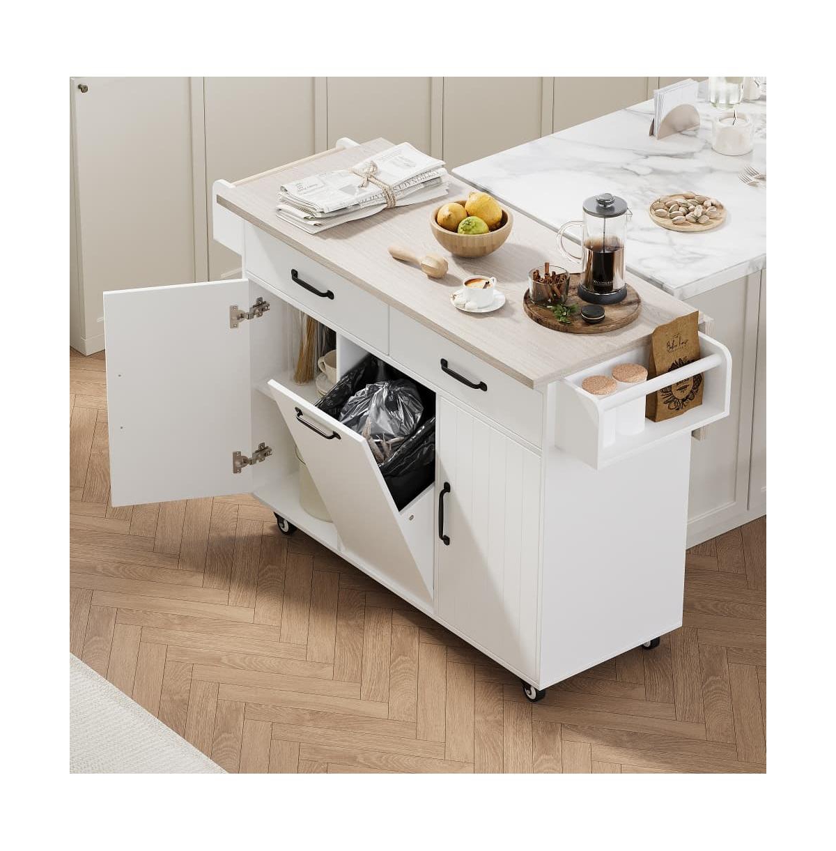 Click here for Maison Boucle Rolling Kitchen Island with Drop Lea... prices