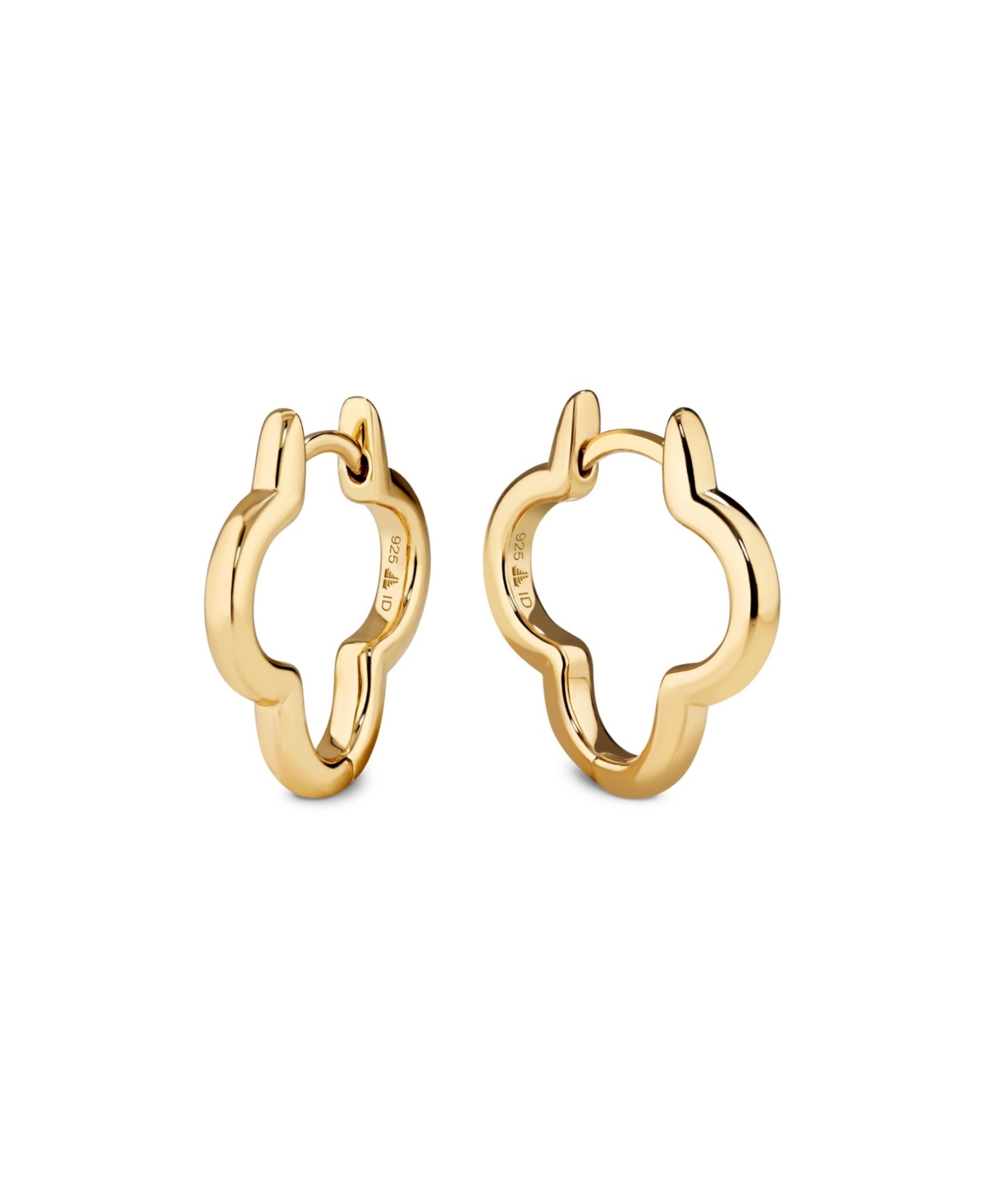 Click here for Devata Clover Hoop Earrings in Gold Plated Sterlin... prices