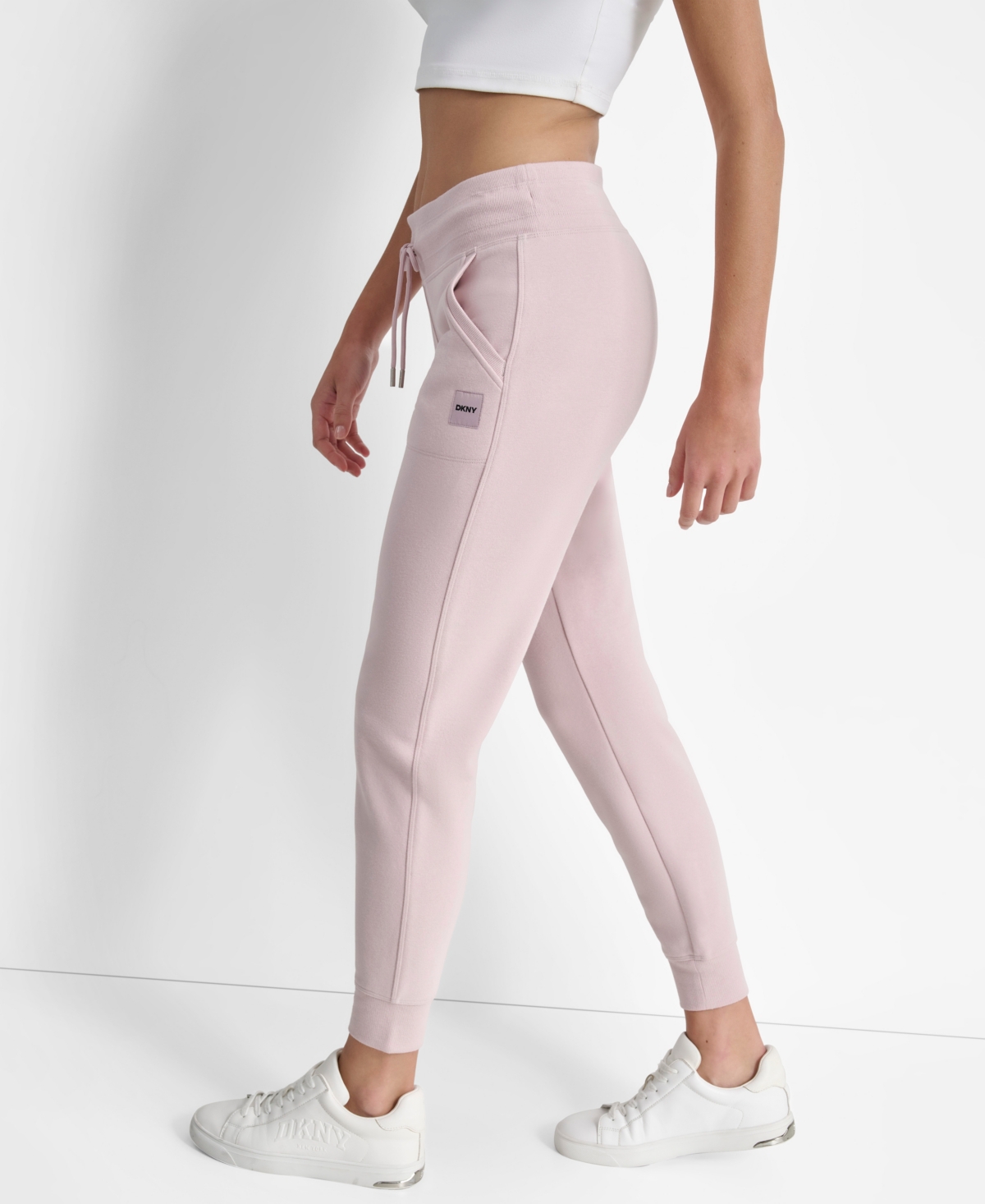 Click here for Dkny Womens Tonal Logo Patch Rib Trim Side Pockets... prices