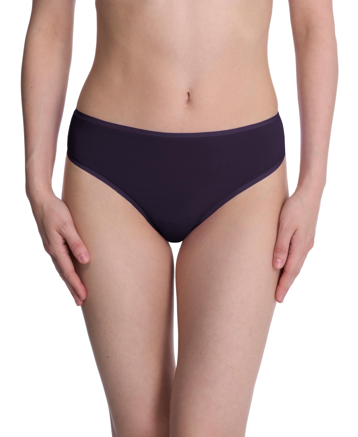 Click here for Natori Womens Bliss Bare Cotton Thong - Purple dus... prices