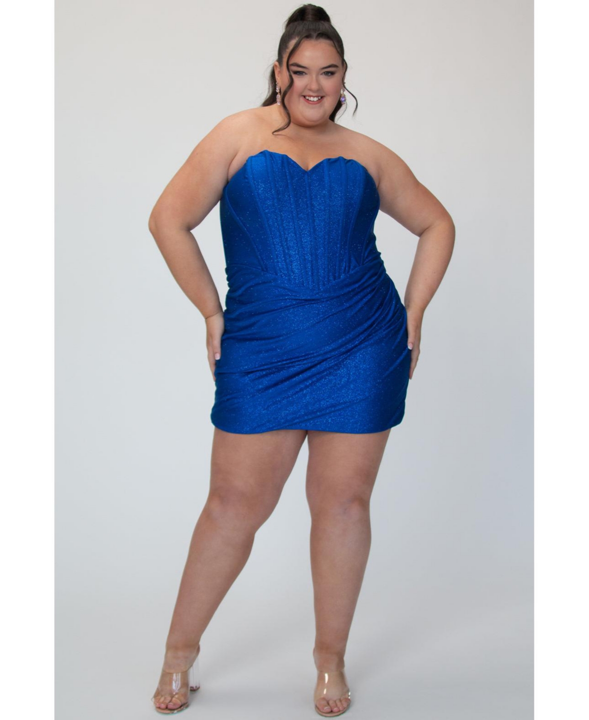 Click here for Sydneys Closet Royal Blue Plus Size Strapless Cors... prices