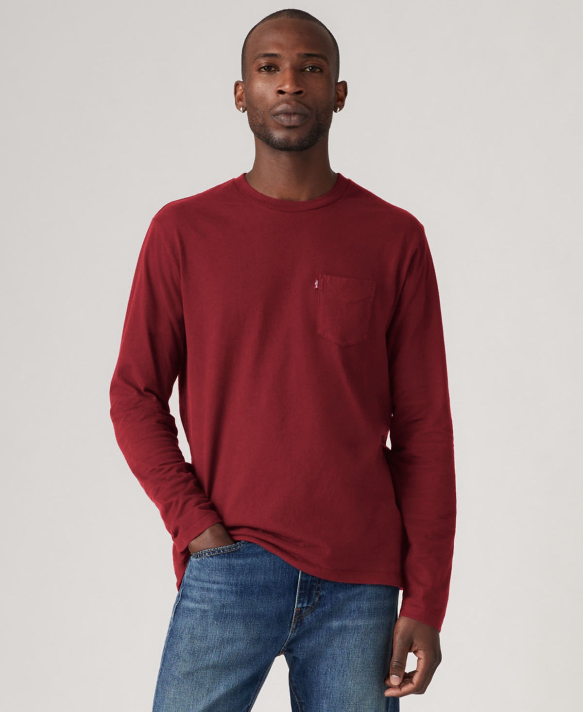 Click here for Levis Mens Long Sleeve Crewneck Pocket T-Shirt - T... prices