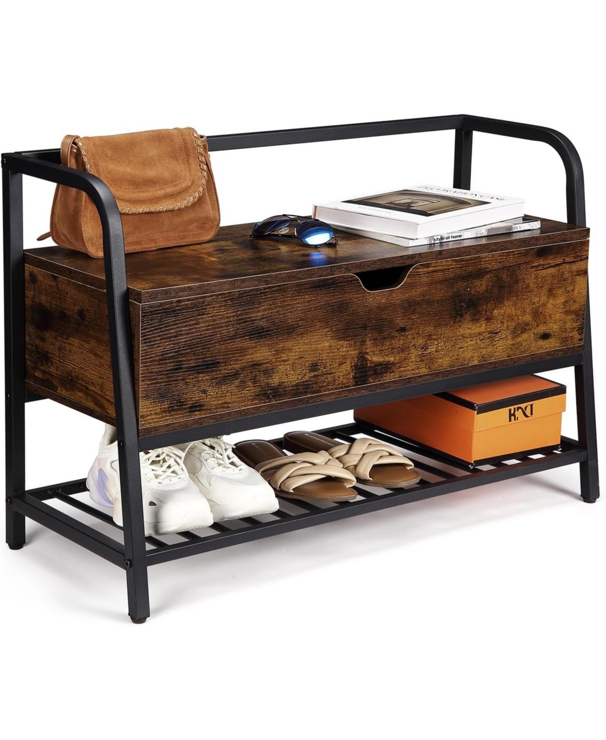 Click here for gaomon Entryway Storage Bench  33 in Vintage Shoe... prices