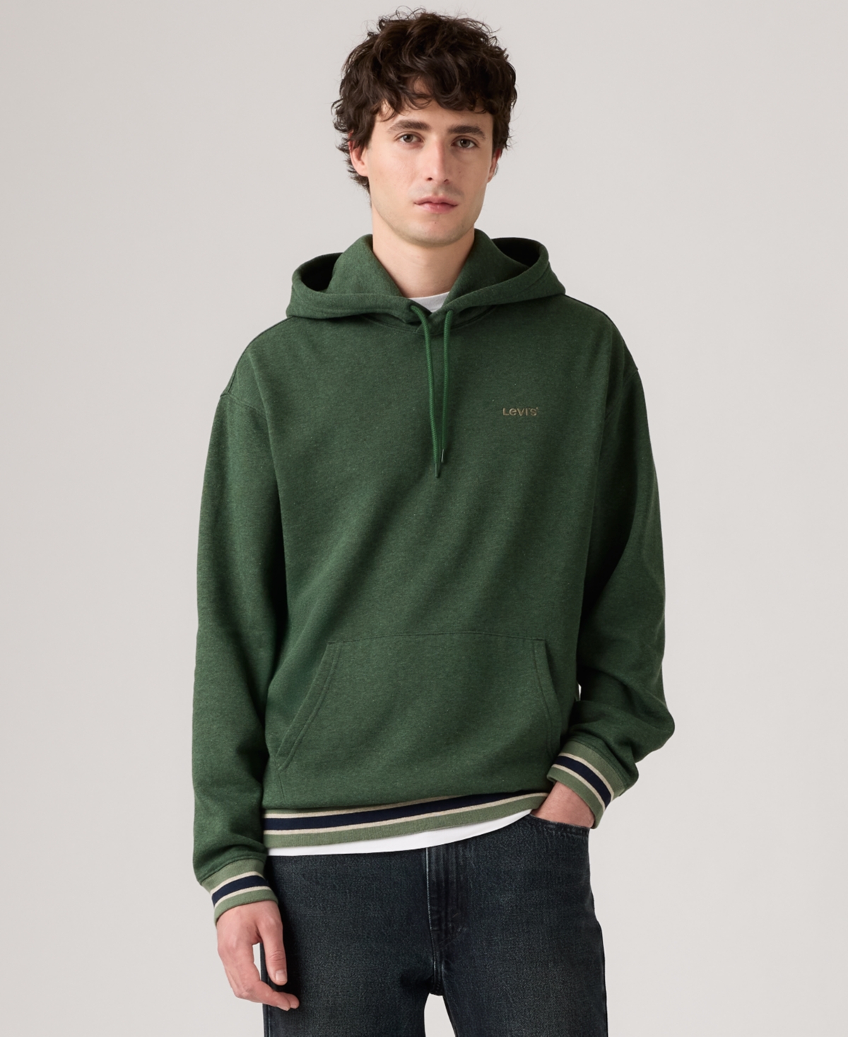 Click here for Levis Mens Logo Graphic Hoodie - Duffel Green prices