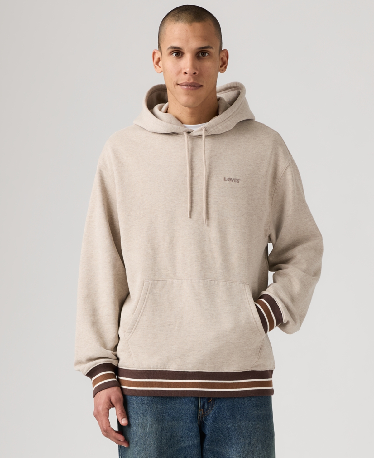 Click here for Levis Mens Logo Graphic Hoodie - Funghi Heather prices