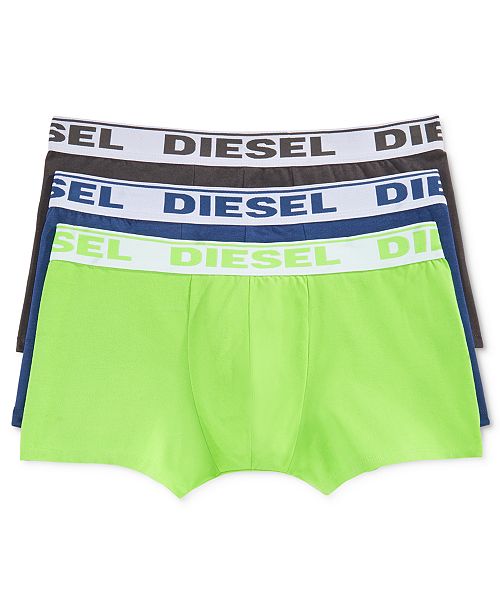 Diesel Men's Fresh & Bright Cotton Stretch Shawn Trunks 3 Pack ...
