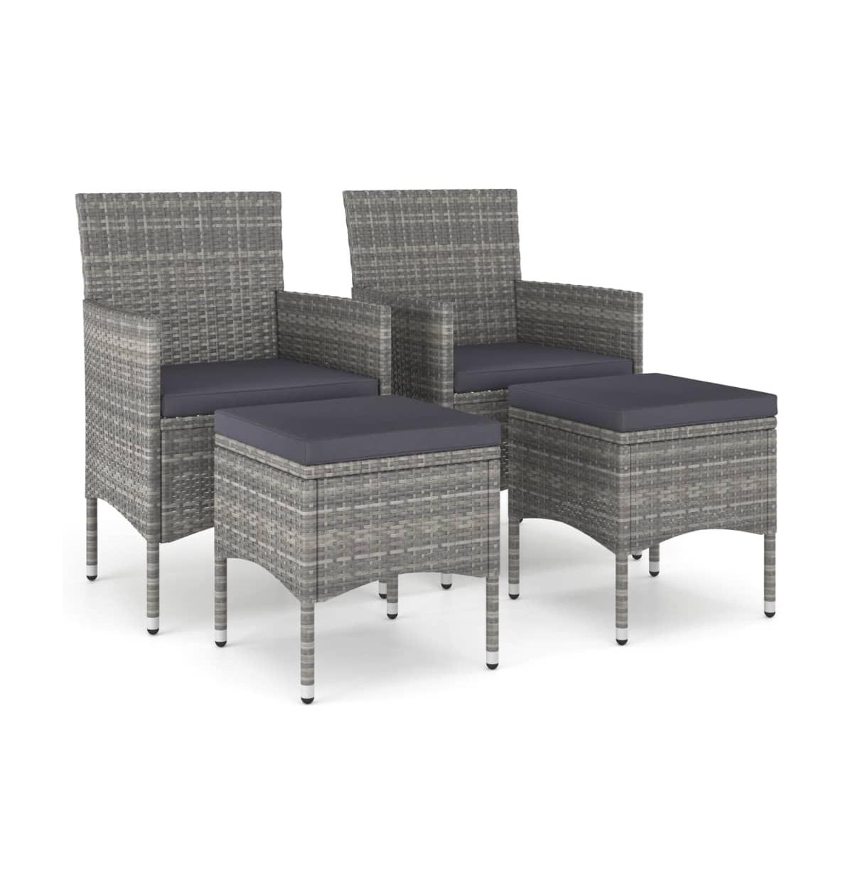 Click here for vidaXL 4 Piece Patio Chair and Stool Set Poly Ratt... prices