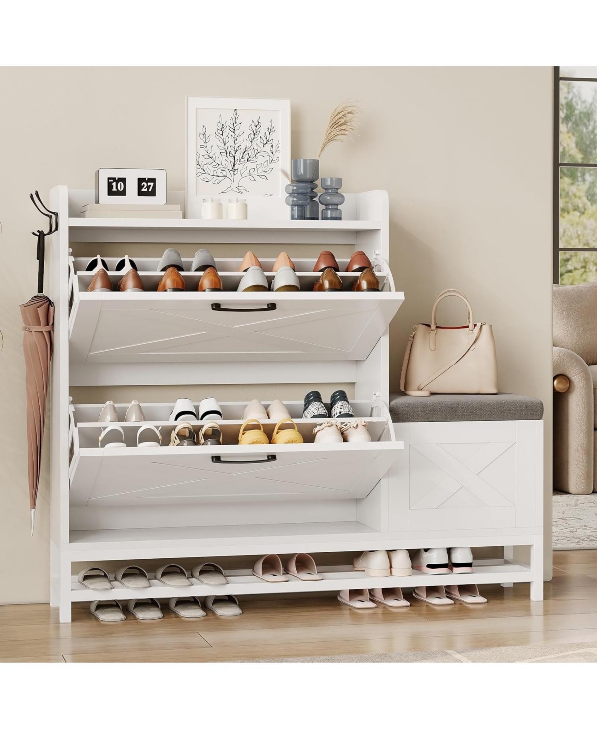 Click here for gaomon Shoe Cabinet with 2 Flip-Drawers & Storage... prices