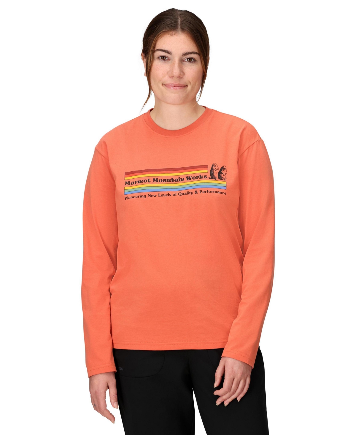 Click here for Marmot Womens Long Sleeve Crew Neck T-Shirt - Pome... prices