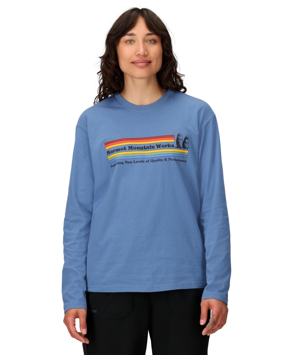 Click here for Marmot Womens Long Sleeve Crew Neck T-Shirt - Rain... prices