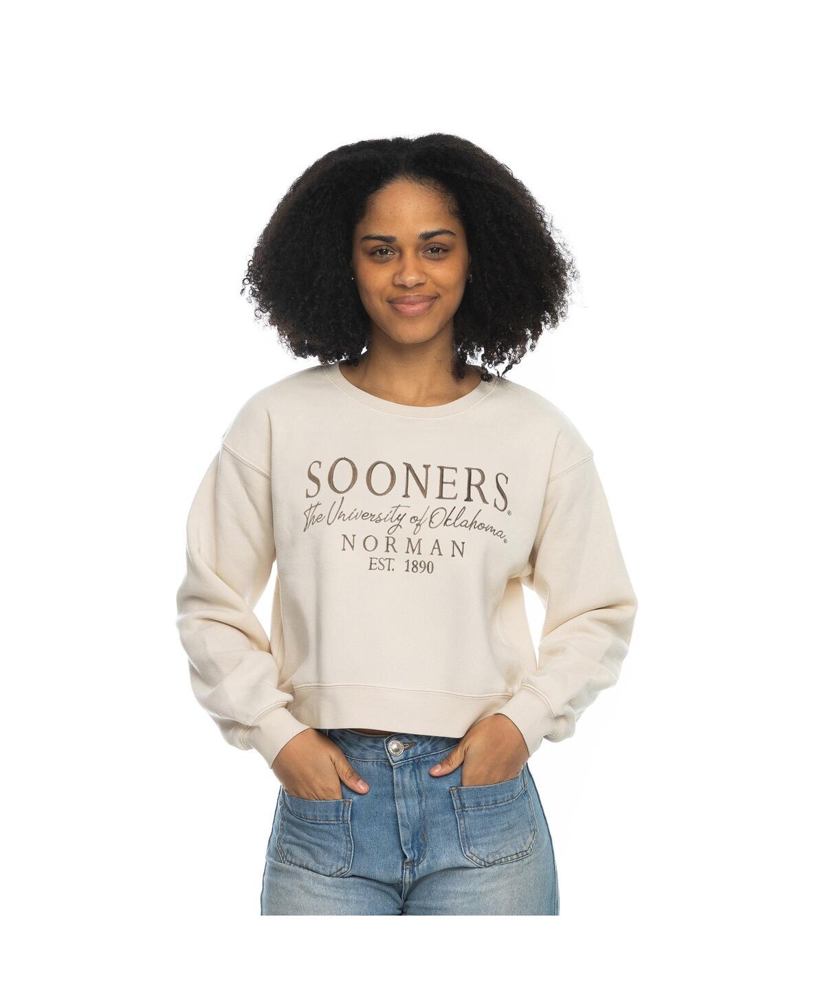 Click here for ZooZatz Womens Tan Oklahoma Sooners Cropped Crewne... prices